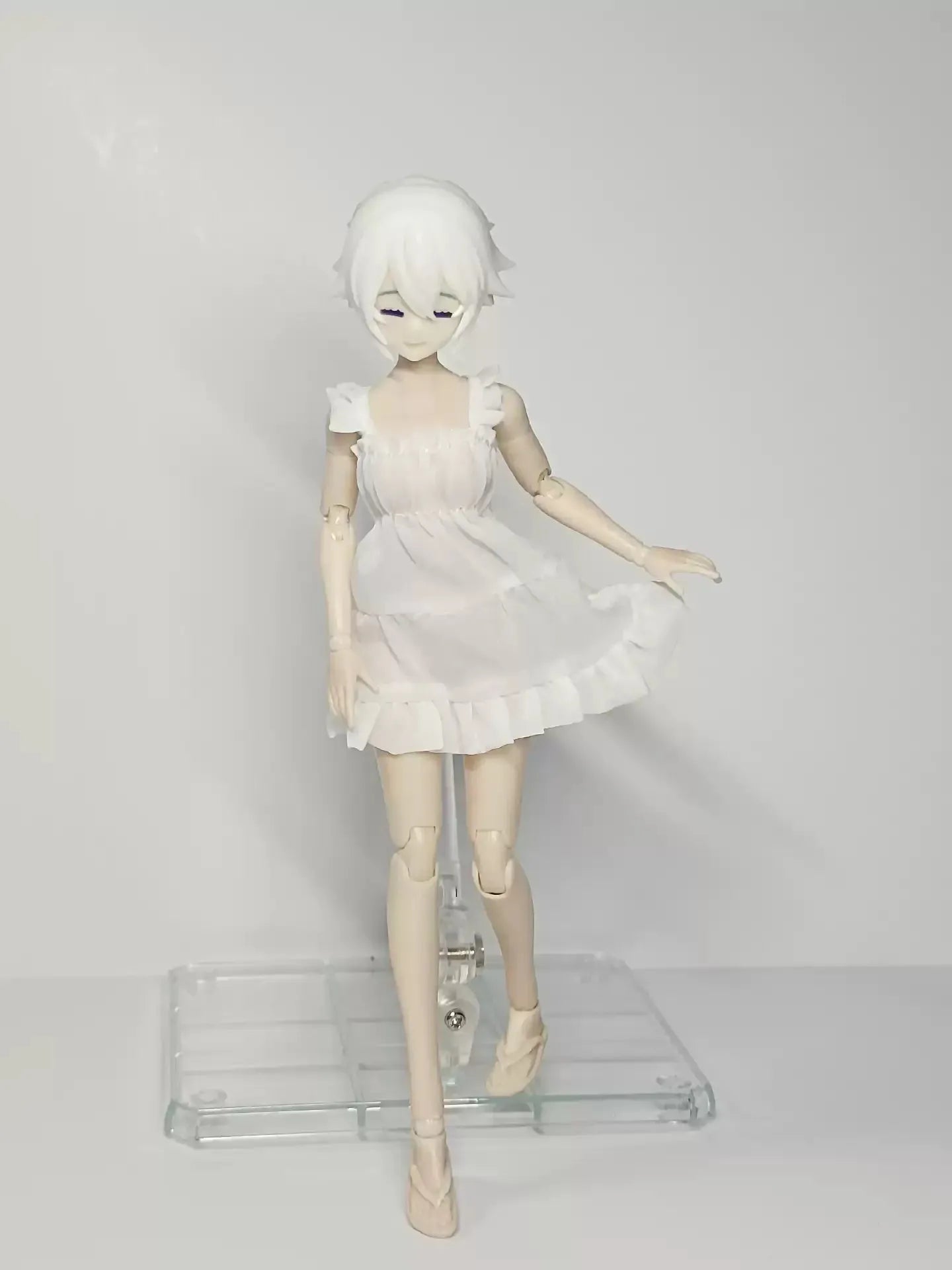 Anime Girl 6-Inch Action Figure White Dress Skirt 1/12 Scale