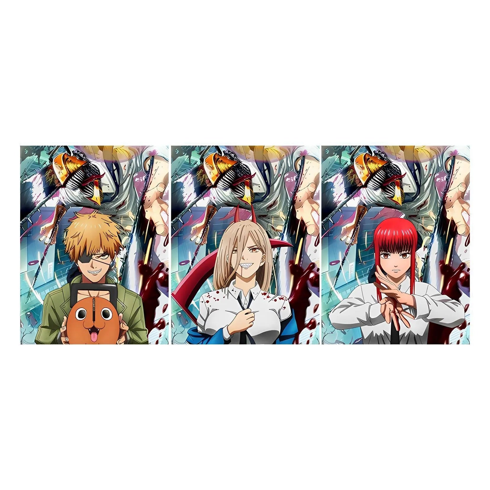 Chainsaw Man Poster Denji, Power, Makima 3D Anime Poster