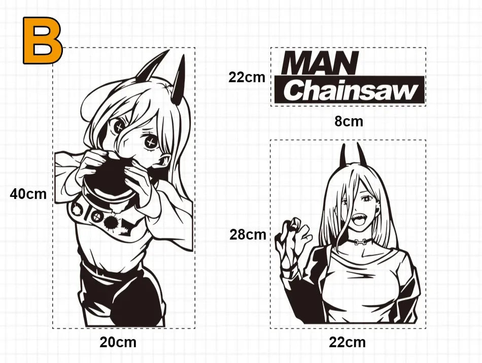 Chainsaw Man Power PC Case Anime Sticker Decal