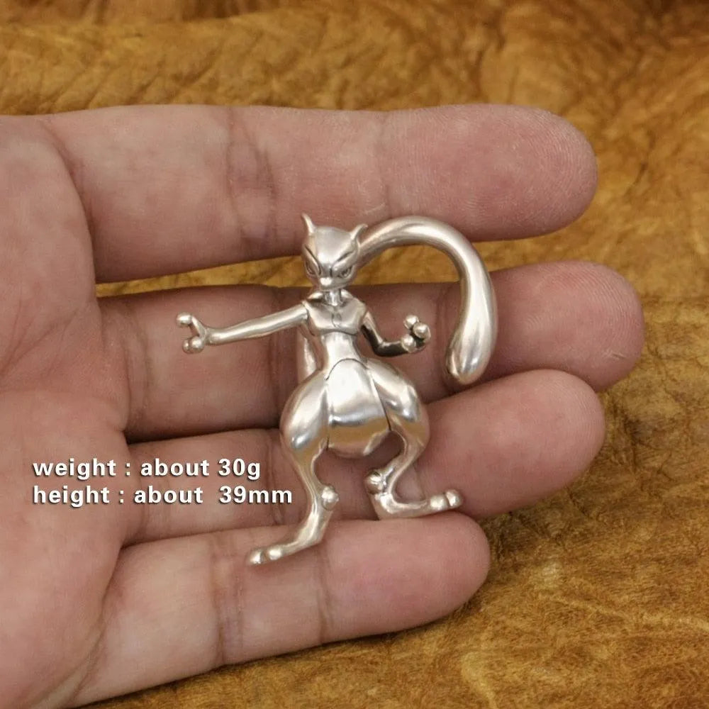 LINSION 925 Sterling Silver Mewtwo Pokemon Necklace Pendant