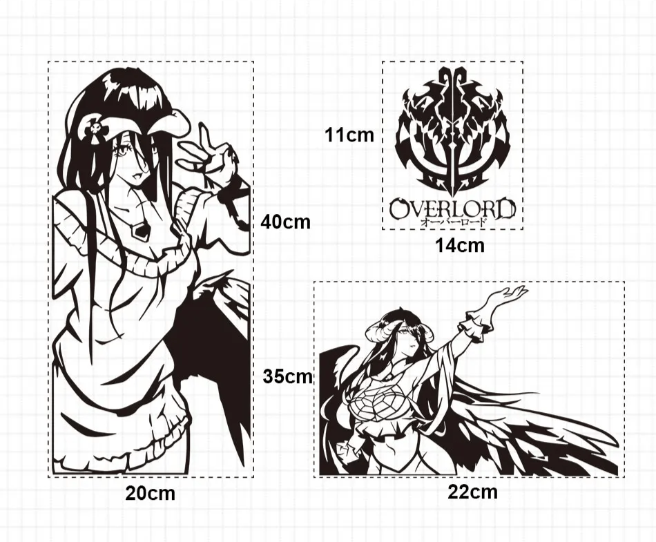 Overlord Albedo Anime Sticker Decals For PC Case